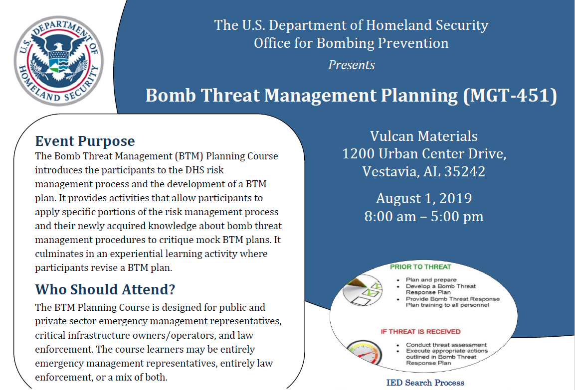 Department of Homeland Security Bomb Detection and Threat Management ...